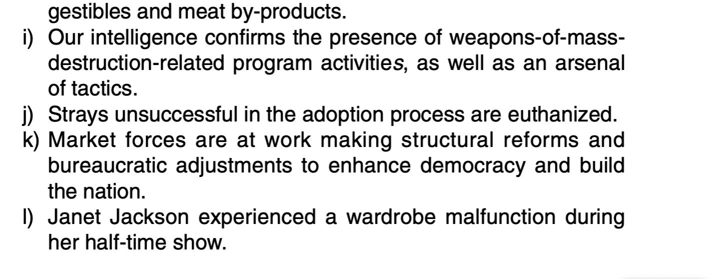 Solved Identify the loaded terms in the following sentences, | Chegg.com