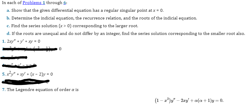 Solved In each of Problems 1 through 6 : a. Show that the | Chegg.com