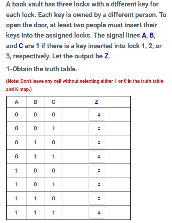 Solved A bank vault has three locks with a different key for | Chegg.com