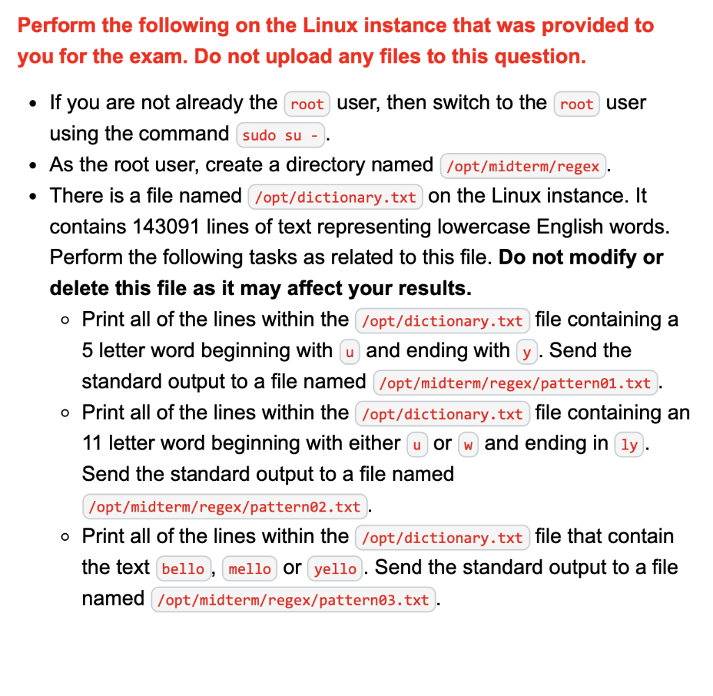 Solved erform the following on the Linux instance that was | Chegg.com
