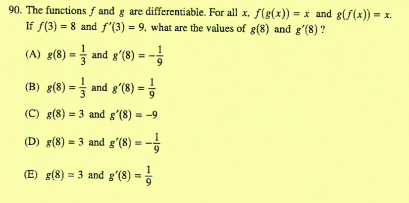 Solved 90. The functions f and g are differentiable. For all | Chegg.com
