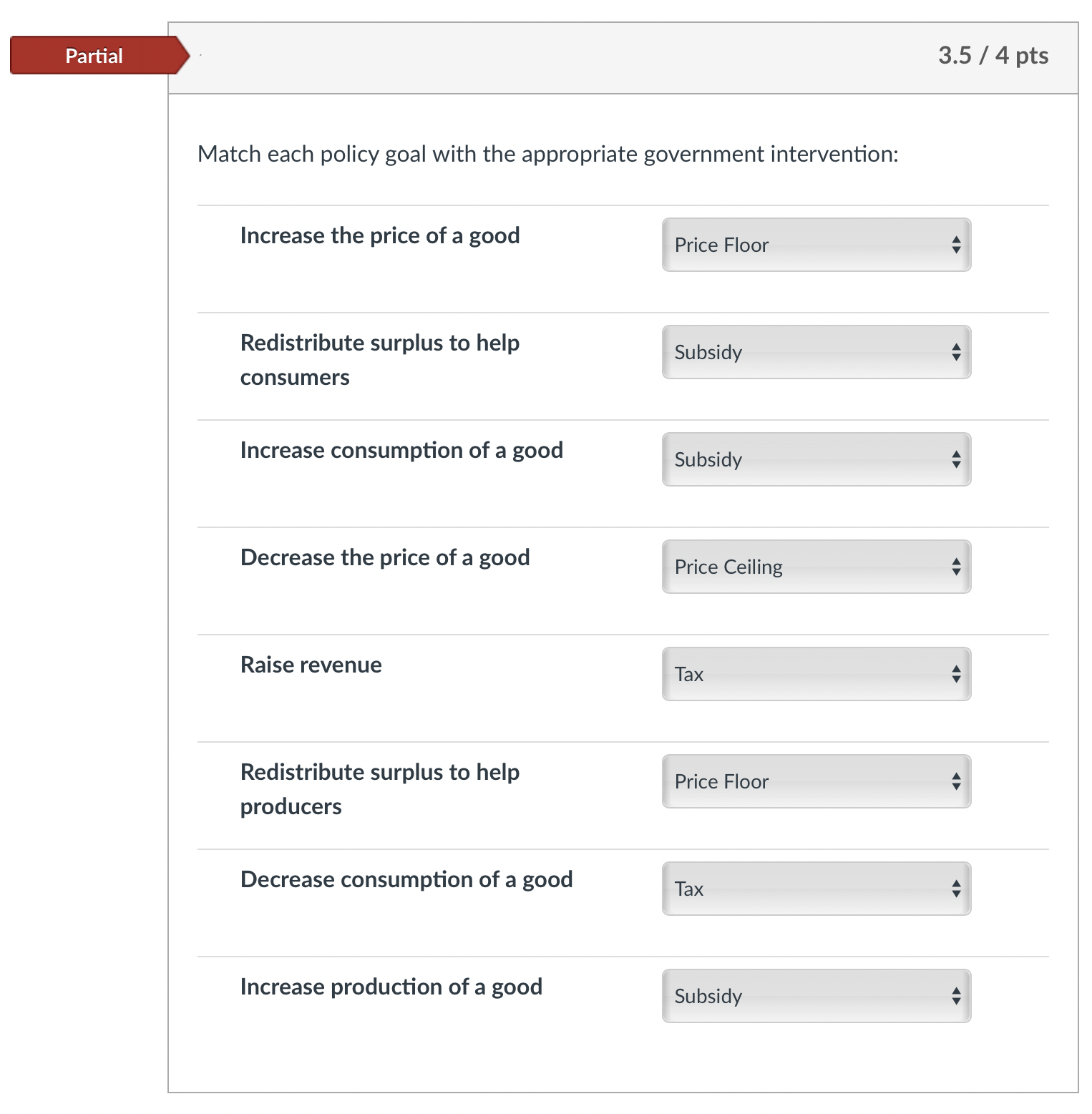 Solved Match each policy goal with the appropriate | Chegg.com