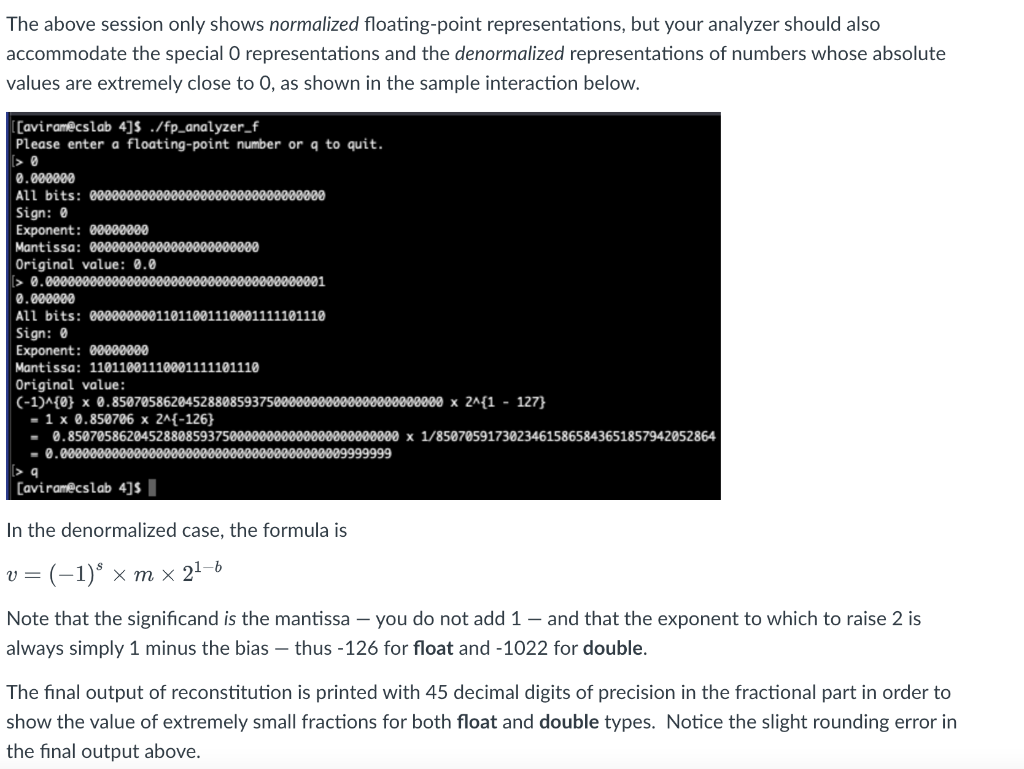 Solved representations of floating-point numbers of both | Chegg.com