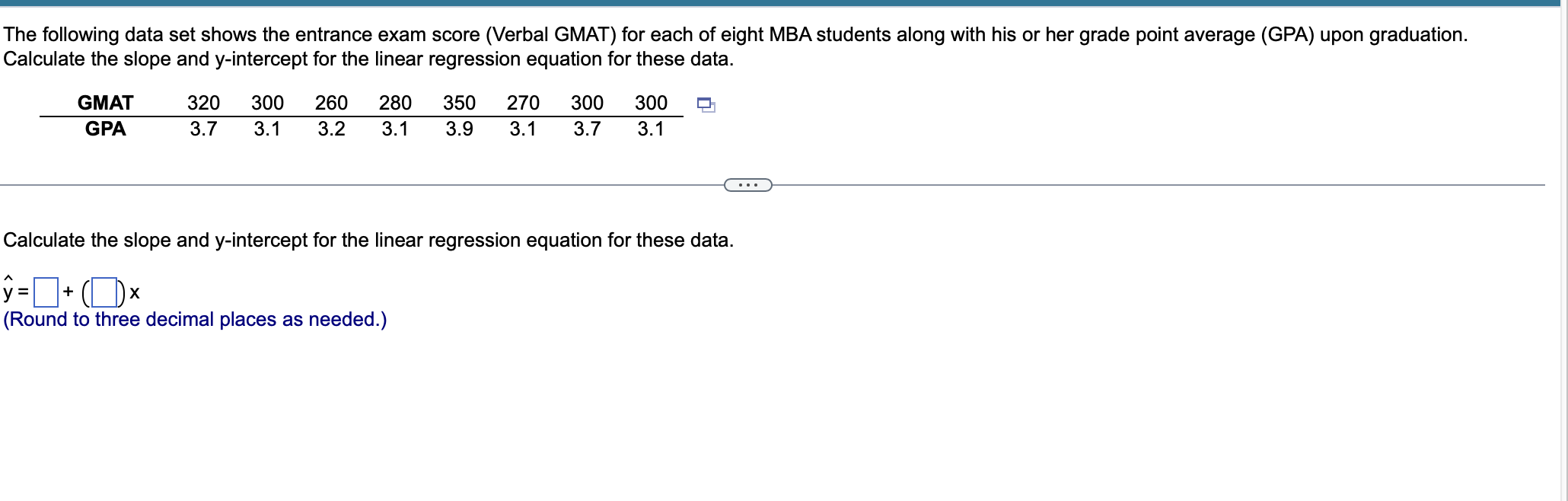 Solved The following data set shows the entrance exam score | Chegg.com