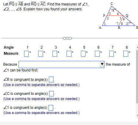 Solved Let ?bar (PQ)||bar (AB) ﻿and ?bar (RQ)||bar (AC). | Chegg.com