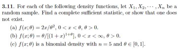 Solved 3.11. For each of the following density functions, | Chegg.com