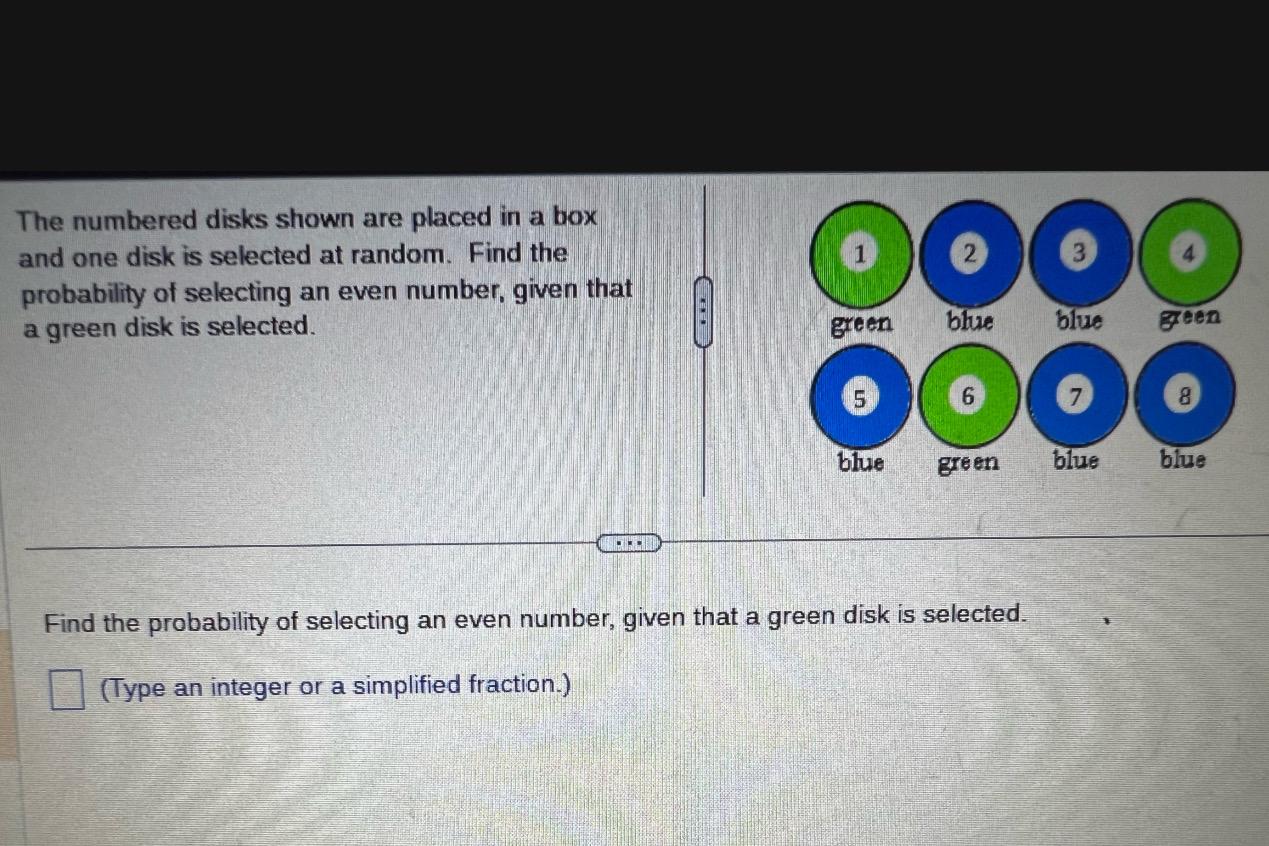 Solved The numbered disks shown are placed in a box and one | Chegg.com