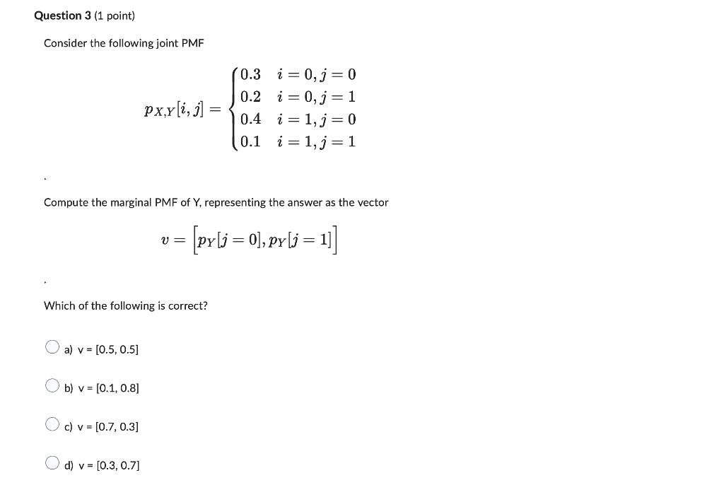 Solved Consider the following joint PMF | Chegg.com