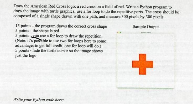 Solved Draw the American Red Cross logo: a red cross on a | Chegg.com