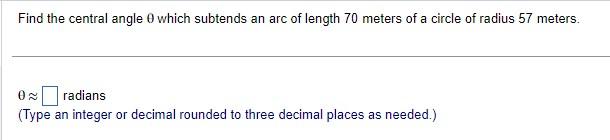 Solved θ≈ radians (Type an integer or decimal rounded to | Chegg.com