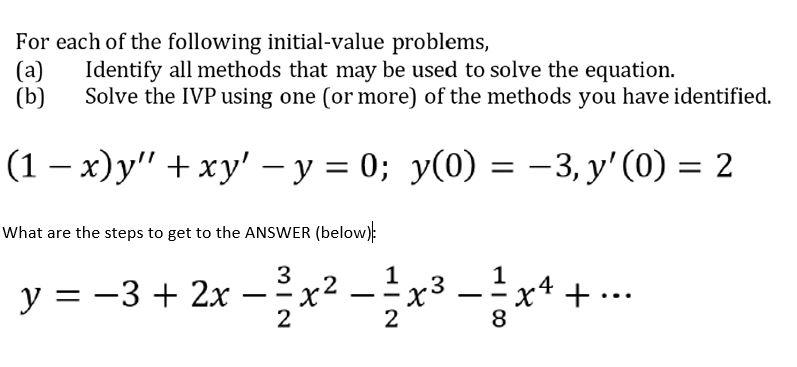 Solved For each of the following initial-value problems, (a) | Chegg.com