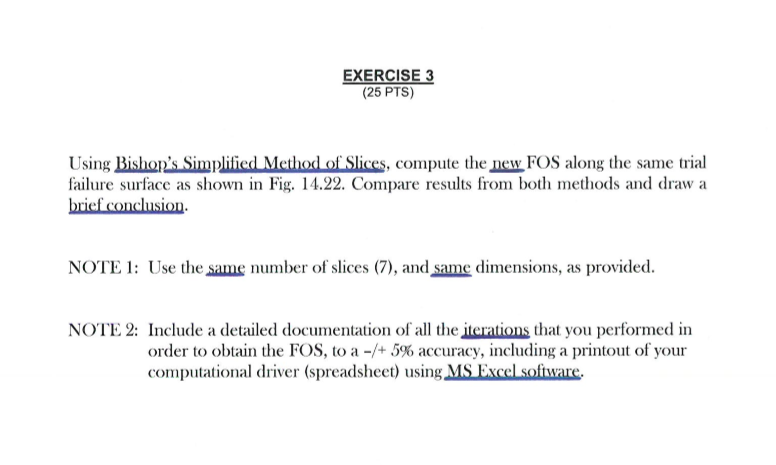 EXERCISE 3 (25 PTS) Using Bishop's Simplified Method | Chegg.com