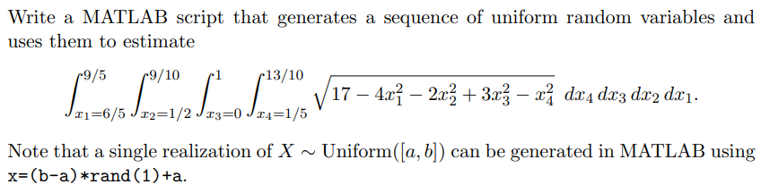 Solved Write A Matlab Script That Generates A Sequence Of