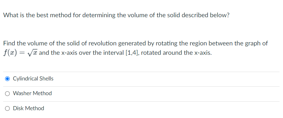 Solved What is the best method for determining the volume of | Chegg.com