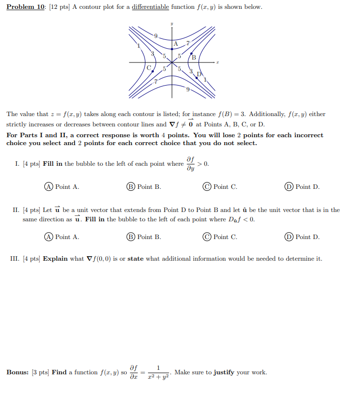 Solved Problem 10: (12 pts) A contour plot for a | Chegg.com Solved Problem 10: (12 pts) A contour plot for a | Chegg.com