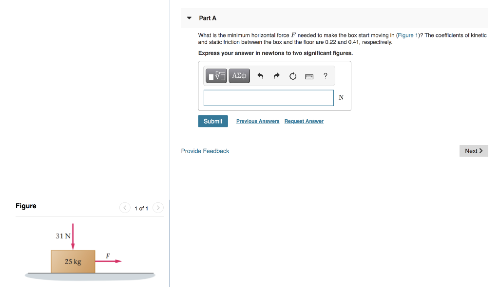 Solved Part A What is the minimum horizontal force F needed | Chegg.com