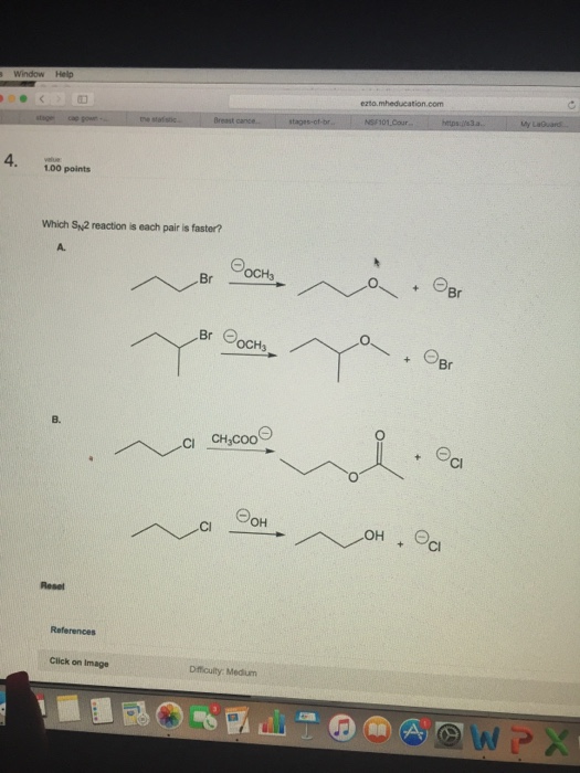 Solved Which S_N 2 reaction is each pair is faster? | Chegg.com