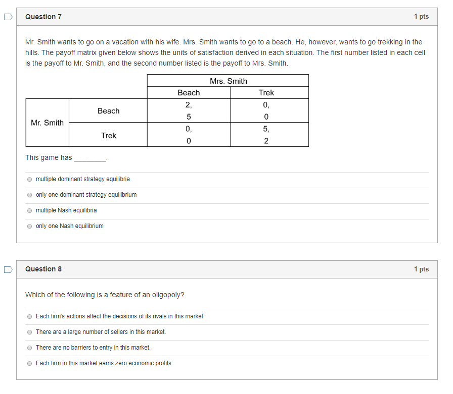 Solved 1 pts Question 7 Mr. Smith wants to go on a vacation | Chegg.com Solved 1 pts Question 7 Mr. Smith wants to go on a vacation | Chegg.com