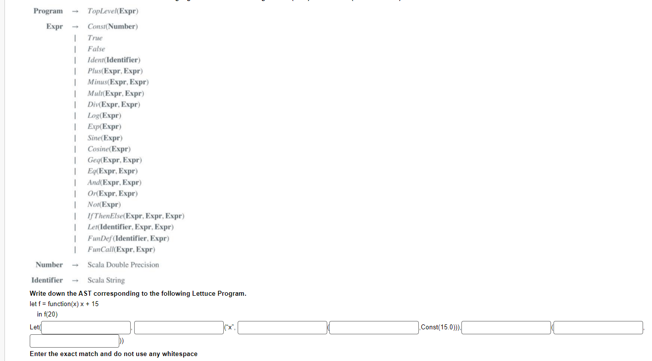 Solved Program Expr →→ Constnumber ∣ False 0328
