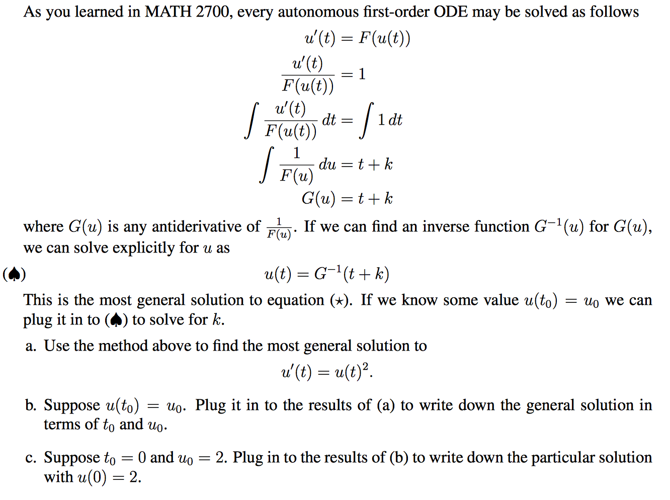 Solved 5. (Autonomous differential equations) Recall that a | Chegg.com