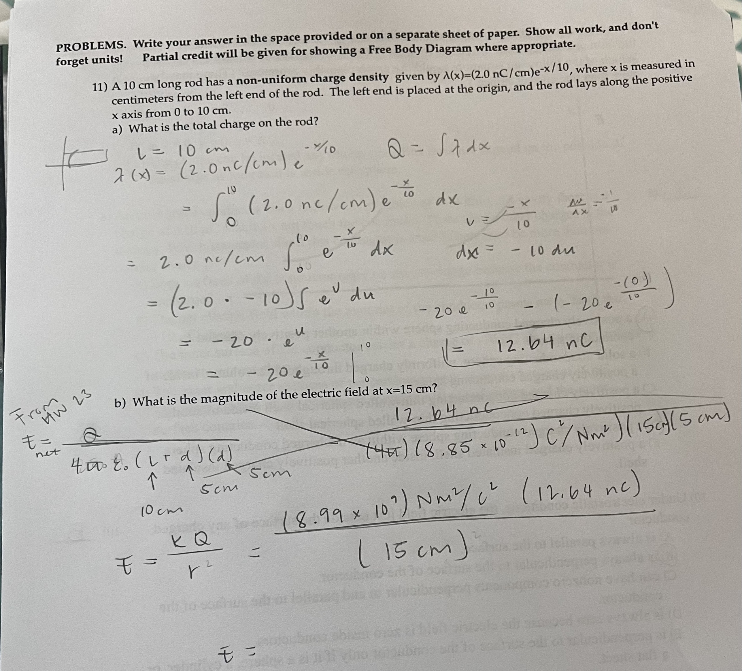 Solved I just need to double check my math for part A. I | Chegg.com ...