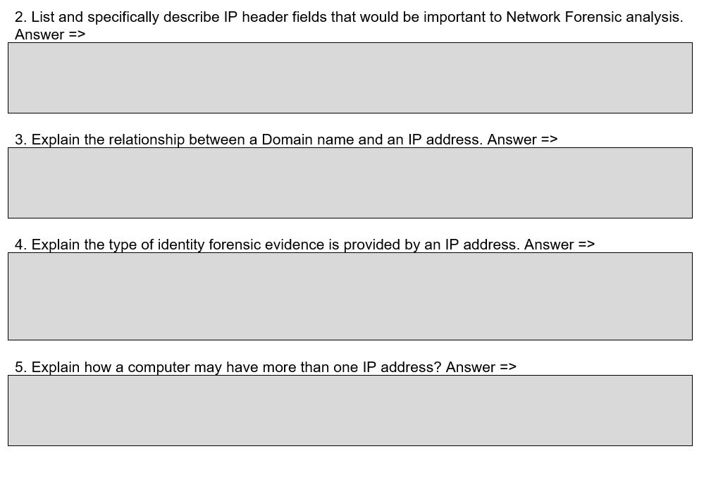 Solved 2. List and specifically describe IP header fields | Chegg.com