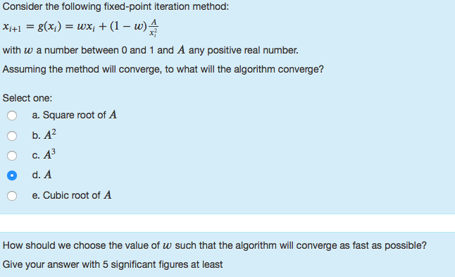 Solved Consider the following fixed-point iteration method: | Chegg.com
