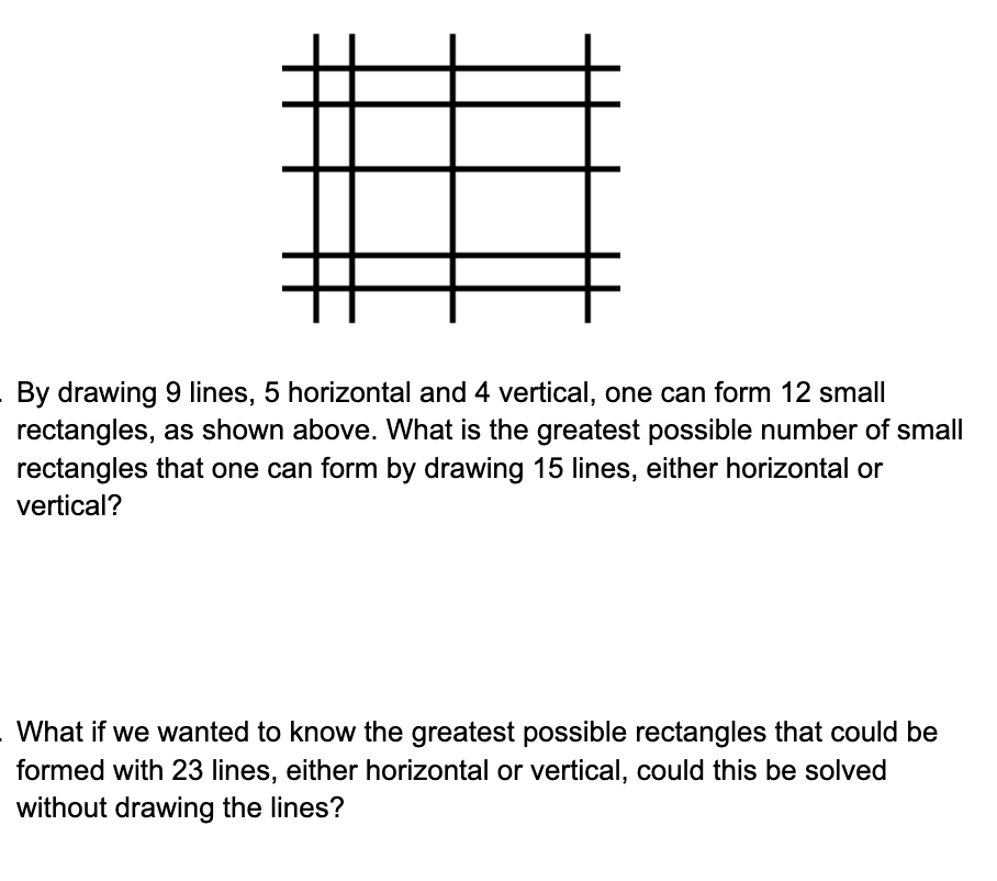 Solved By drawing 9 lines, 5 horizontal and 4 vertical, one | Chegg.com