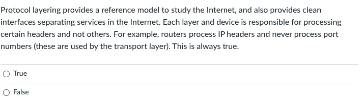 Solved Protocol layering provides a reference model to study | Chegg.com