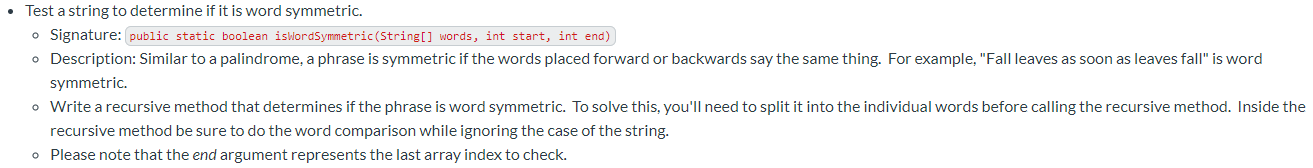Solved • Test a string to determine if it is word symmetric. | Chegg.com