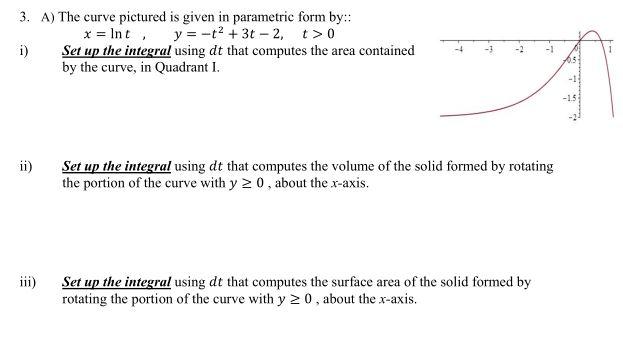 Solved 3. A) The curve pictured is given in parametric form | Chegg.com