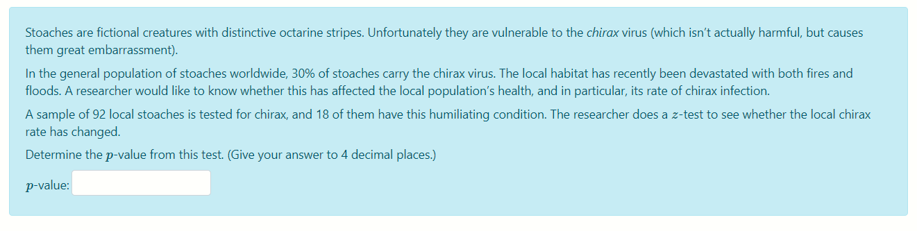 Solved Stoaches are fictional creatures with distinctive | Chegg.com