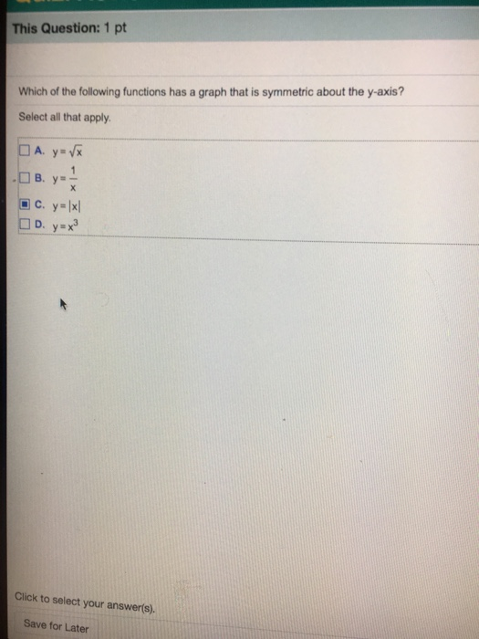 Solved This Question: 1 pt Which of the following functions | Chegg.com