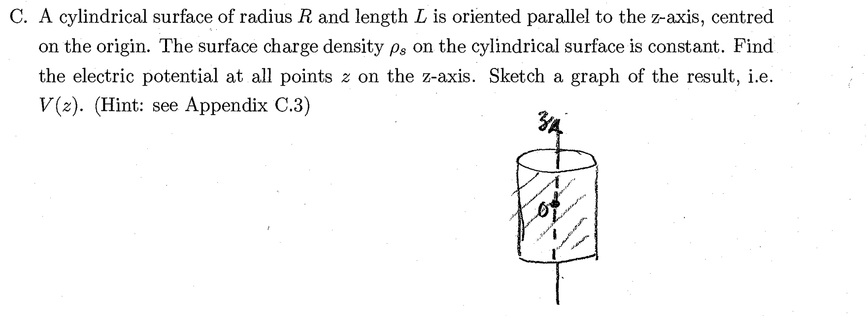 C. A cylindrical surface of radius R and length L | Chegg.com C. A cylindrical surface of radius R and length L | Chegg.com