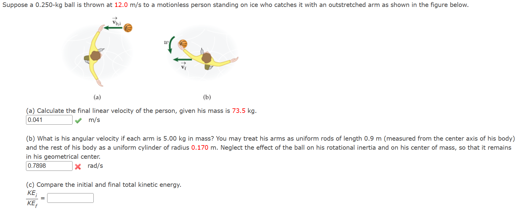 Solved Suppose a 0.250-kg ﻿ball is thrown at 12.0ms ﻿to a | Chegg.com