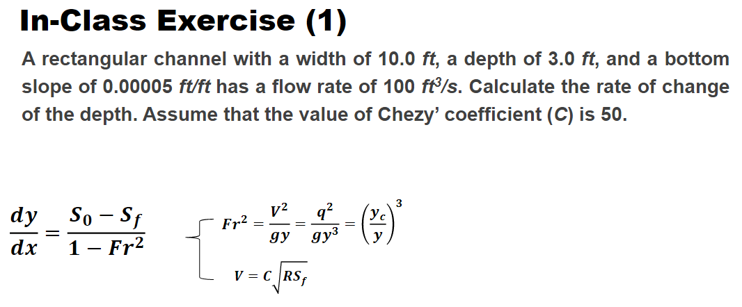 Solved A rectangular channel with a width of 10.0ft, a depth | Chegg.com