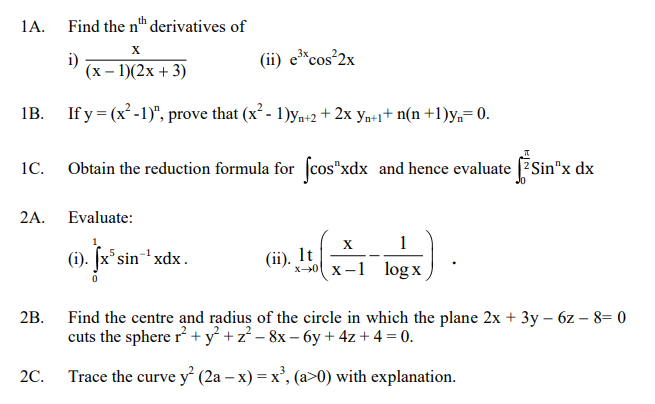 Solved 1A. Find the nth derivatives of i) (x−1)(2x+3)x (ii) | Chegg.com