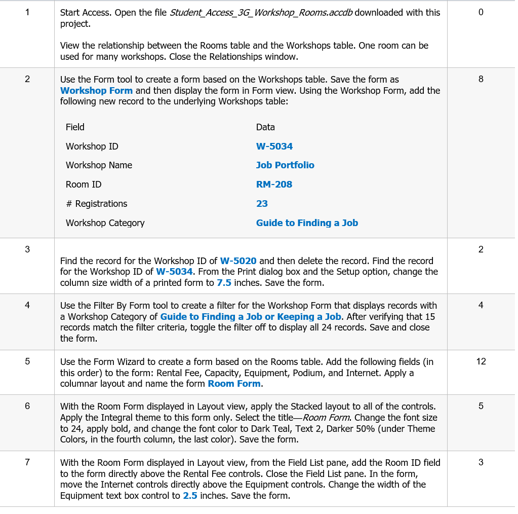 Solved 1 Start Access. Open the file | Chegg.com