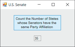 Solved Using Visual Basic U.S. Senate The file | Chegg.com