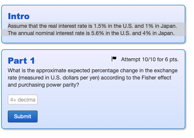 Solved Intro Assume That The Real Interest Rate Is 1 5 In Chegg