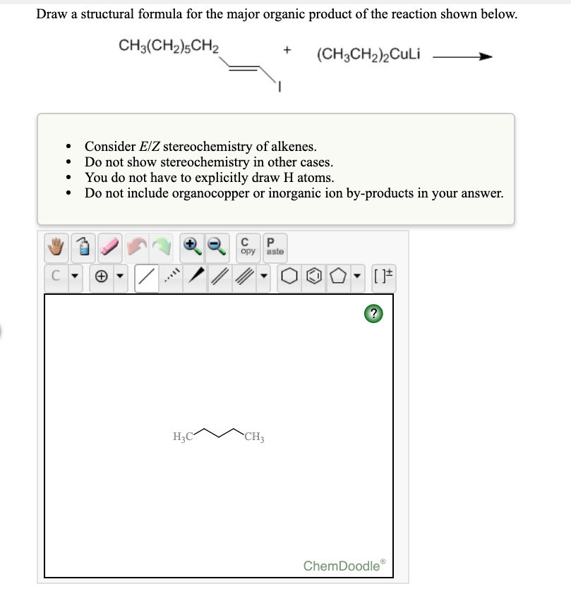 Solved Draw a structural formula for the major organic | Chegg.com