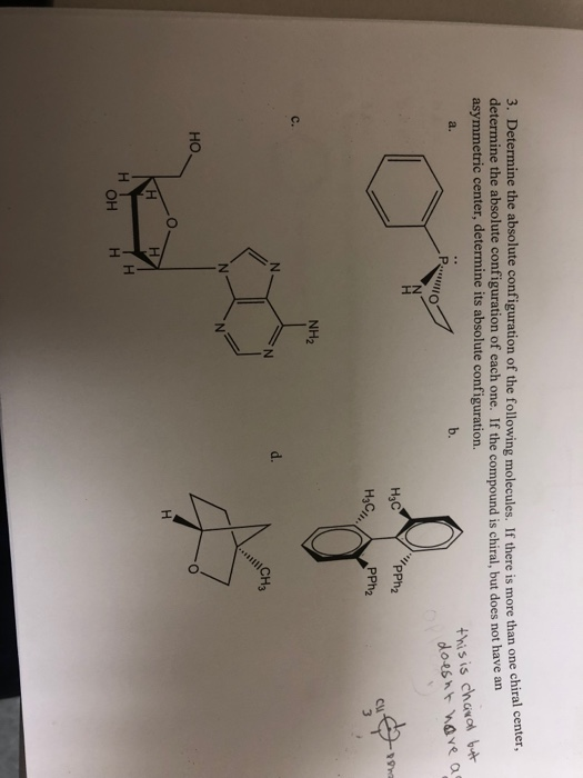 Solved 3. Determine the absolute configuration of the | Chegg.com
