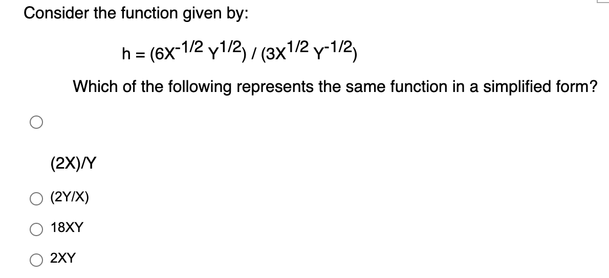 Solved Consider the function given by: h = (6x-1/2 y1/2)/ | Chegg.com