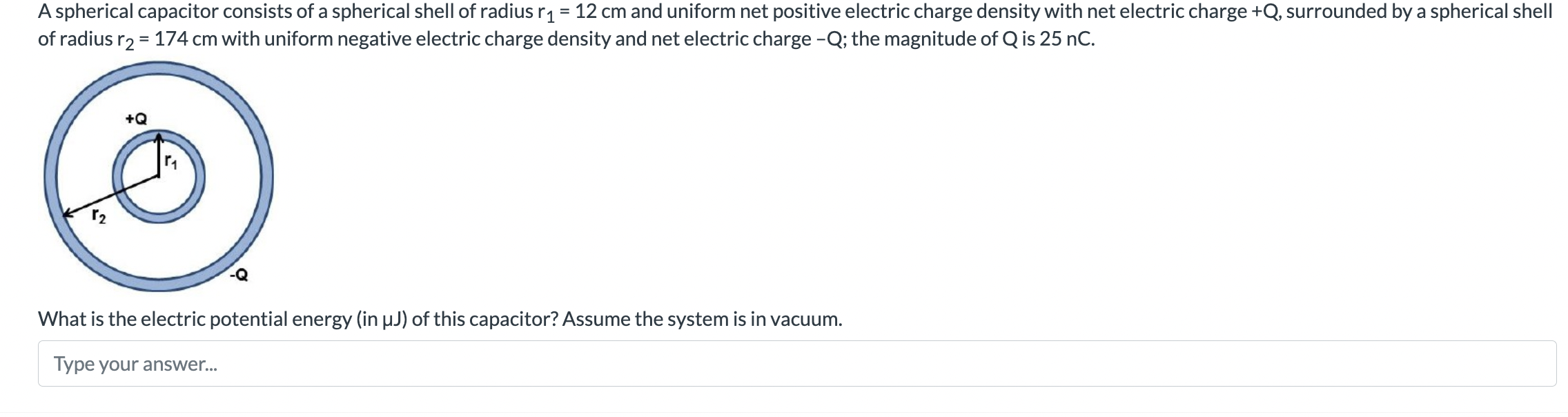 Solved A spherical capacitor consists of a spherical shell | Chegg.com