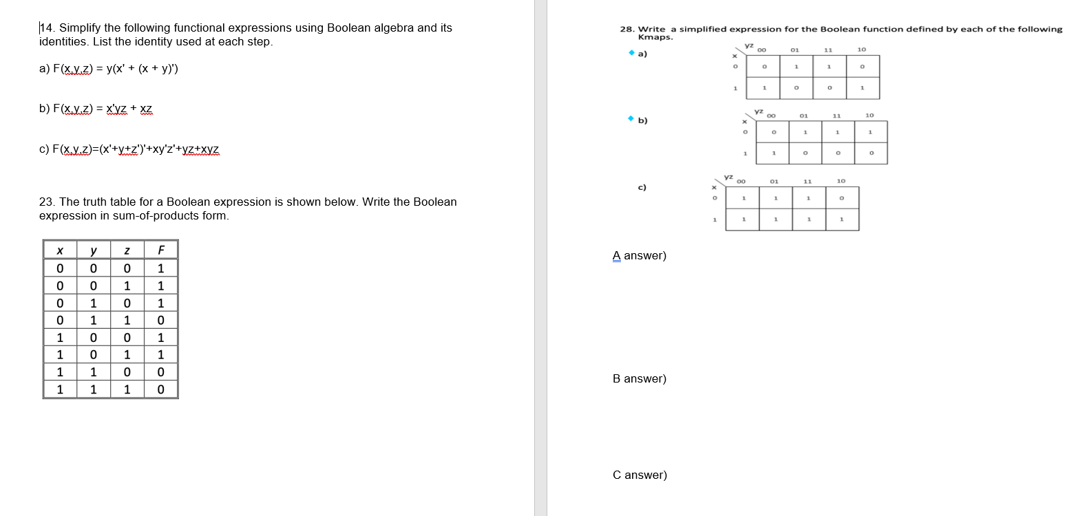 Solved 14. Simplify the following functional expressions | Chegg.com