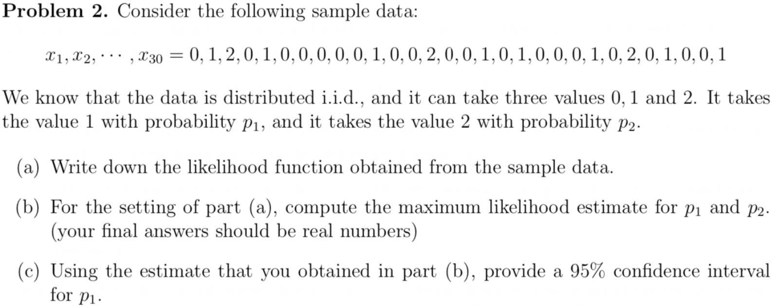 Solved Problem 2. Consider the following sample data: | Chegg.com Solved Problem 2. Consider the following sample data: | Chegg.com