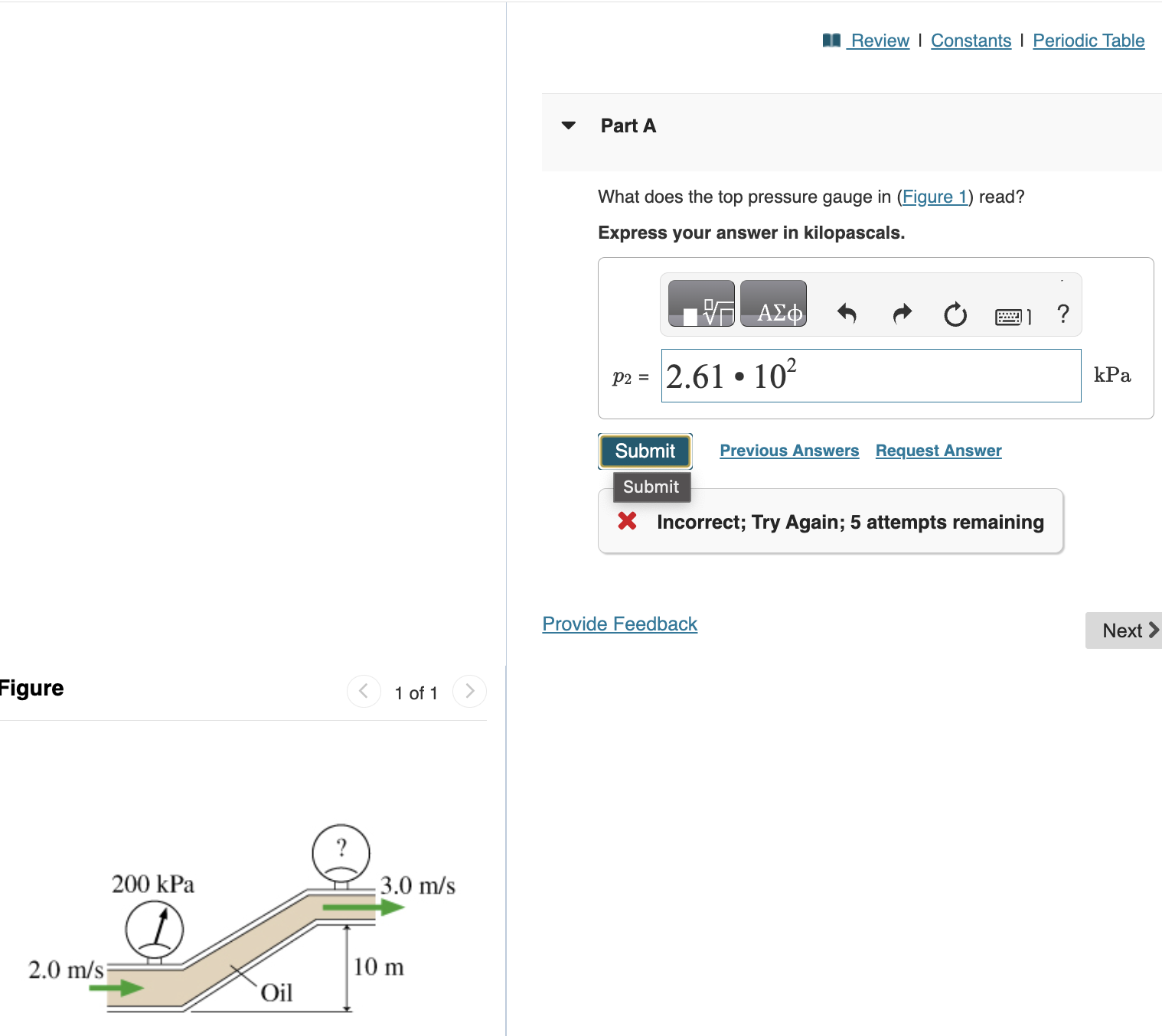 Solved What does the top pressure gauge in (Figure 1) ﻿read? | Chegg.com
