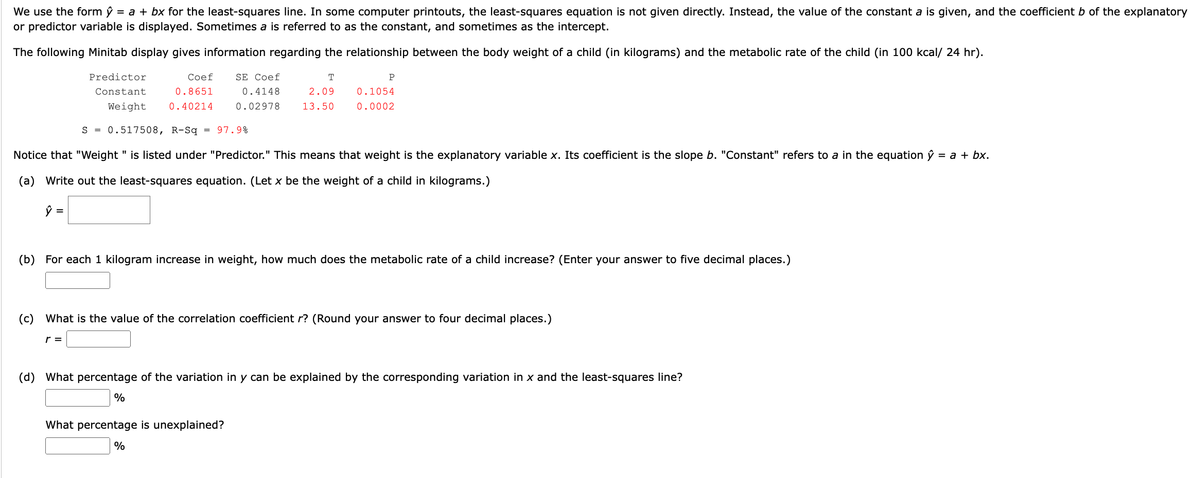 Solved or predictor variable is displayed. Sometimes a ﻿is | Chegg.com
