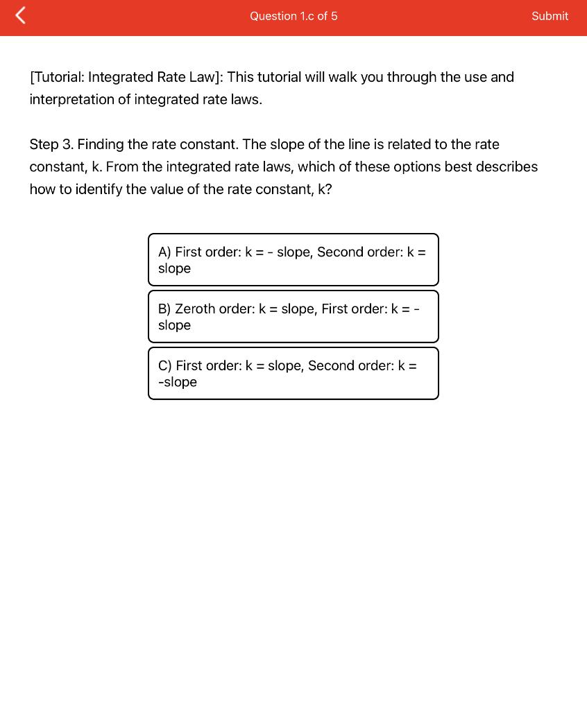 [Tutorial: Integrated Rate Law]: This tutorial will | Chegg.com