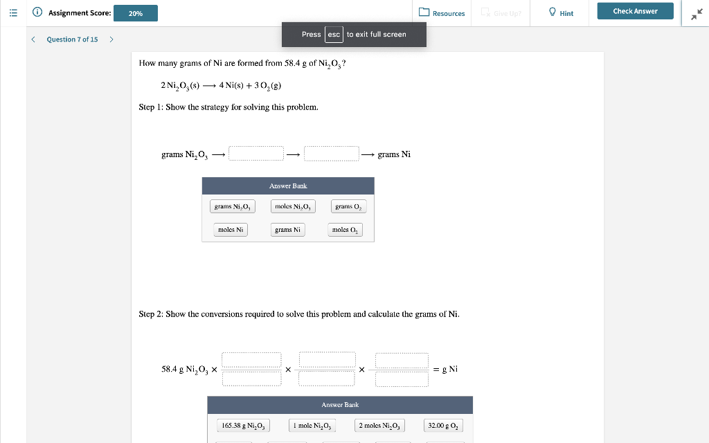 Solved Assignment Score: 20% Resources Give Up Hint Check | Chegg.com